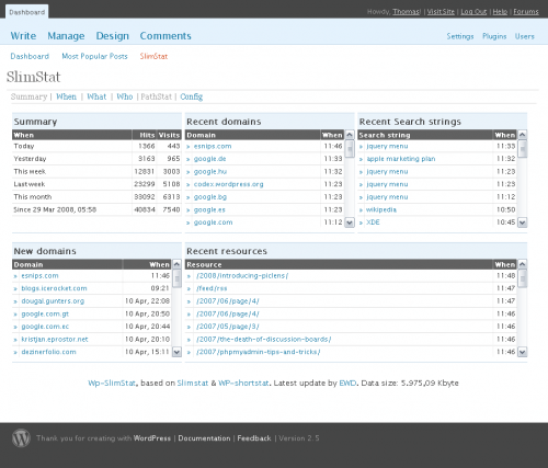 WordPress 2.5 stats plugin updated – Blogvaria